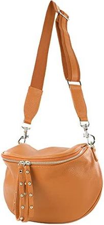 modamoda.de T236 - Sac bandoulière petit en cuir italien, cognac, S