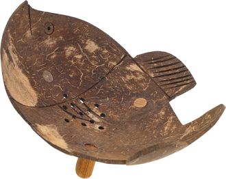Cabilock Seifenschale Fischform aus Kokosnussschale Kleines Soap Dish mit Ablauf Nat&uuml;rlicher Seifenhalter f&uuml;r Dusche und Badezimmer Stilvoll Langlebig Einfach 