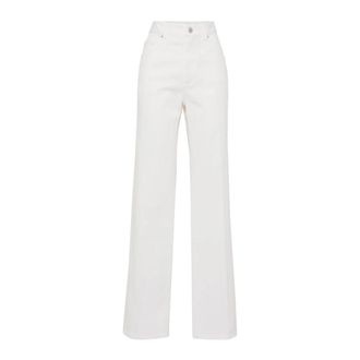Brunello Cucinelli Moderne Hose f&uuml;r einen zeitgem&auml;&szlig;en Stil - - Trousers - Damen - Wei&szlig; - L