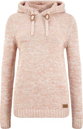 Oxmo Philla Damen Strickpullover Kapuzenpullover Grobstrick Pullover mit Kapuze 100% Baumwolle Regular fit, Größe:XXL, Farbe:Powder ROS (795178)