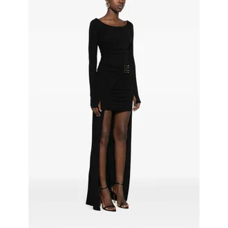 Elisabetta Franchi Ruched Asymmetric Dress - Black