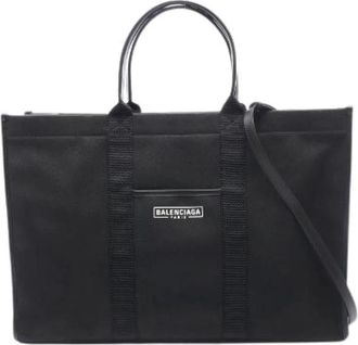 Balenciaga Pre-owned Hardware Large 2Way Tote Bag Canvas Leather - Homme - Pre-owned - Noir - Taille: ONE Size