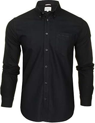 Ben Sherman Chemise décontractée - Col boutonné - Manches Longues - Homme (Noir (Embroidered Pocket Logo)) M