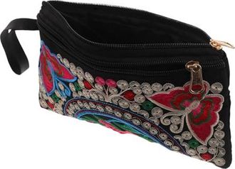 Minkissy Sacs &Agrave; Main Brod&eacute;s Pour Femmes Sac &Agrave; Main Vintage &Agrave; Fleurs Brod&eacute;es &Agrave; Fleurs Brod&eacute;es Pour Femmes Porte-Monnaie &Agrave; Fermeture &Eacute;clair