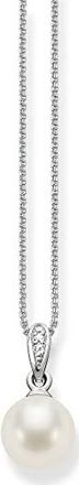 Thomas Sabo SCKE150060 Collier pour femme avec pendentif en argent 925 avec perle ovale blanche et zircone cubique 42 cm, 38cm, Argent sterling, Perle Zircone cub