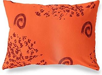 Bonamaison Le Jardin du Lin Kissenbezug Zierkissenbezug Orange-Bordeaux Kissenbezug, Für Bett, Auto, Sofa, Haus, Wohnzimmer, Schlafzimmer, Dekoration, 45x60 Cm -