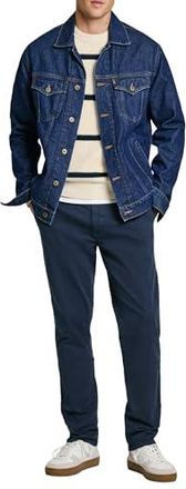 Pepe Jeans London Slim Chino Twill Pantalon, Bleu (Dulwich Blue), 34 W Homme