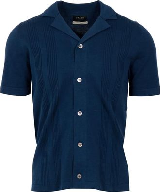 AT.P. CO Homme, Chemises, Bleu, Taille: S Chemise &agrave; Manches Courtes et Devant C&ocirc;tel&eacute;