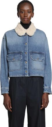 Moncler Teddy Trim Denim Shirt Jacket