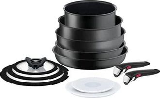 T-fal Topf- und Pfannen-Set schwarz 12-teilig
