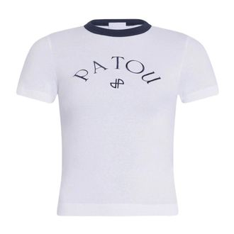 Patou Femme, Tops, Blanc, Taille: 36 FR T-shirt en coton avec logo