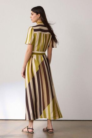 Next Midikleid Kurz&auml;rmeliges Hemdblusenkleid in Midil&auml;nge (1-tlg)