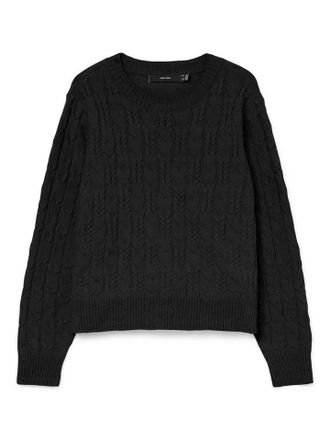 Vero Moda Strickpullover VMARIES LS O-NECK CABLE PULLOVER BF mit Zopfstrickmuster