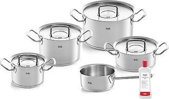 FISSLER Original-Profi Collection/Edelstahl-Kochtopfset, 5-teilig, inkl. Metall-Deckel + Gratis Edelstahlpflege - Induktion [Exklusive bei Amazon]