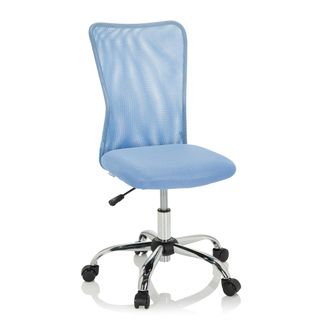 hjh OFFICE 691018 Kinderdrehstuhl KIDDY NET I Stoff/Netz Blau Kinderschreibtischstuhl mitwachsend, ohne Armlehnen