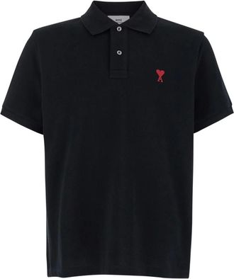 Ami Homme, Tops, Noir, Taille: 2XL Polo De Coeur