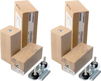 IKEA Stubbarp (Besta) Beine Massivholz, weiß gebeizte Eichenoptik - 4 Stück