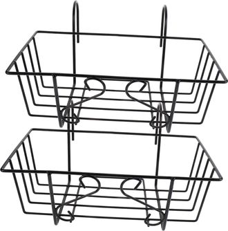 Soimiss 2stücke Hängende Geländer-pflanzgefäße Aus Metall Für Balkon Hängender Blumentopfhalter Ohne Werkzeug Zu Montieren Stabiles Blumenregal Für Außenberei