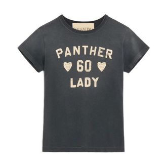 Valentino Garavani Bedrucktes Baumwoll-T-Shirt - - Tops - Damen - Schwarzk - M