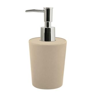 Spirella Distributeur de Savon Takeo - avec doseur Couleur Acier INOX - Distributeur de Lotion - 400 ML - Eco Friendly Fibres Naturelles Bambou - Sable