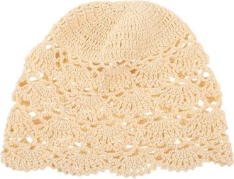 Amosfun Handgemachte Geh&auml;kelte M&uuml;tze Damen Vintage Turban Casual Cap Mit Spitze Leichte Atmungsaktive Kopfbedeckung Modisches Accessoire F&uuml;r Frauen Und M&auml;dche