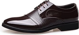 Generic Chaussures Oxford habill&eacute;es for Hommes, Derbies &agrave; Lacets, Bout Rond, Cuir v&eacute;gan Brillant, Talon Bloc antid&eacute;rapant, Chaussures Basses for Hommes daffai