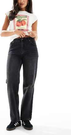 New Look Lange Jeans in Schwarz mit geradem Beinschnitt