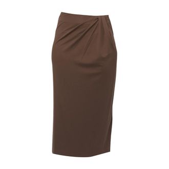 Max Mara Femme, Jupes, Brun, Taille: 40 FR Jupe Longue Drap&eacute;e