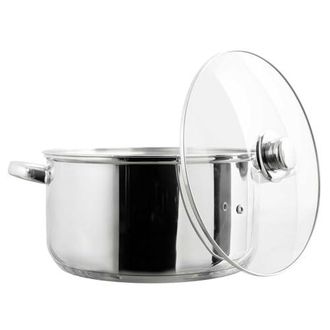 COOK CONCEPT KC0004, Faitout en métal avec Couvercle en Verre, capacité 7L, Compatible Tous Feux et Four, idéal pour soupes et ragoûts, Durable et Facile à Utilise