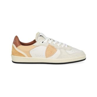 Philippe Model Baskets en cuir blanc et beige