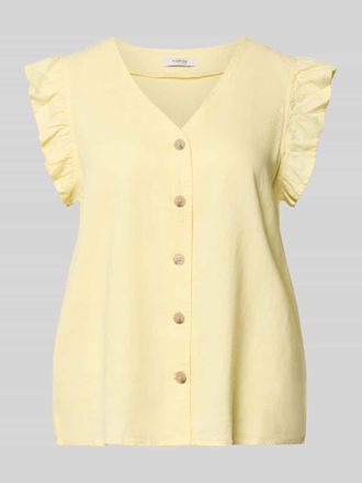 b.young Regular Fit Bluse aus Leinen-Viskose-Mix mit R&uuml;schen