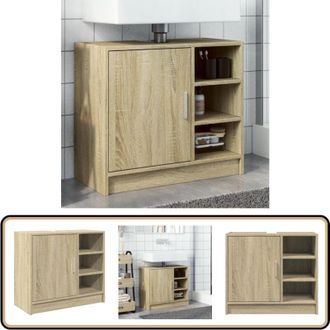 vidaXL Waschbeckenunterschrank Sonoma-Eiche 63x29x55 cm Holzwerkstoff - Waschtischunterschrank - Badezimmermöbel - Badschrank - Holzwerkstoff - Sonoma-Eiche