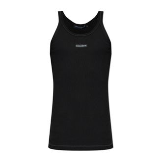Dolce & Gabbana Homme, Tops, Noir, Taille: S Ribbed Sleeveless Top