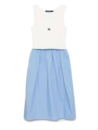 Karl Lagerfeld robe à logo brodé - Blanc