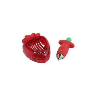 axentia Erdbeer-Set mit Entstrunker u. Schneider