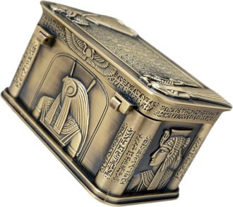 Holibanna Vintage Metall Schmuckschatulle Mit L&ouml;wenkopf-&auml;gyptisches Relief Kreative Aufbewahrungsbox F&uuml;r Ohrringe Und Schmuck Multifunktionaler Organizer Und De