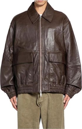 STUDIO NICHOLSON Homme, Vestes, Brun, Taille: M Blouson Bomber en Cuir Piston