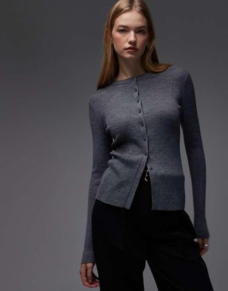 & Other Stories Gilet en maille - Gris fonc&eacute;