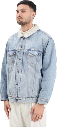 Levi's Homme, Vestes, Bleu, Taille: M Montone Relaxed Sherpa Jacket