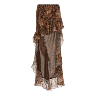 Andamane Camelia Langer Rock - - Skirts - Damen - Braun - L