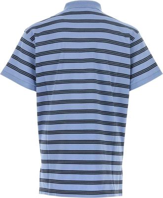Prada Striped Piquet Polo Shirt - Blue