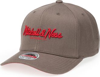 Mitchell & Ness Pinscript Basecap - Classic Red Snapback Verschlu&szlig; (verstellbar/dehnbar), Grey/Red, Herren, Frauen, Kinder, Unisex, Fr&uuml;hling, Sommer, Herbst, Winter