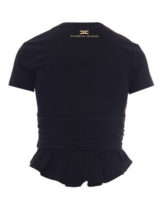 Elisabetta Franchi Womens T-Shirt Gioiello Black Cotton Top