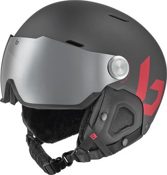 Bolle Bolle Might Visor | Ski-Helm mit integrierter Visier | Hochfeste ABS-Schutzkappe | Optimale Belüftung | Abnehmbare Ohrpolster | Anti-Beschlag- und Kra