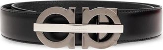 Ferragamo Homme, Accessoires, Noir, Taille: 105 CM Double Adjus Leather Belt