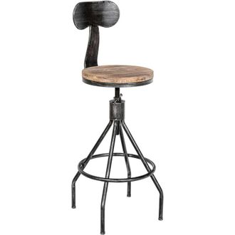 Clp Tabouret de design industriel antique en argent