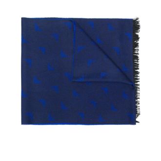 Emporio Armani &Eacute;charpe &agrave; logo brod&eacute; - Homme - Accessoires - Bleu - Taille: ONE Size