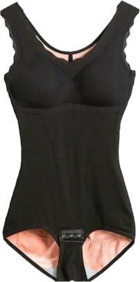 Generic YUJIEBB Body gainant chaud pour femme Hiver &Eacute;pais Thermique Compression abdominale Body Shaper Body avec soutiens-gorge, Noir, XXL