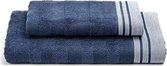 Caleffi 2-teiliges Handtuchset 100% Baumwolle Frottee - 1 Handtuch 50x100 cm + 1 G&auml;stetuch 40x60 cm, Weich & Saugf&auml;hig