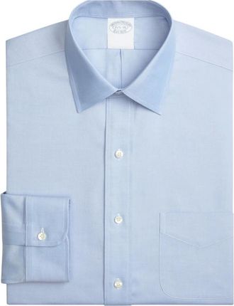 Brooks Brothers Homme, Chemises, Bleu, Taille: XL Chemise habill&eacute;e en coton stretch, coupe slim, bleu clair, col Ainsley